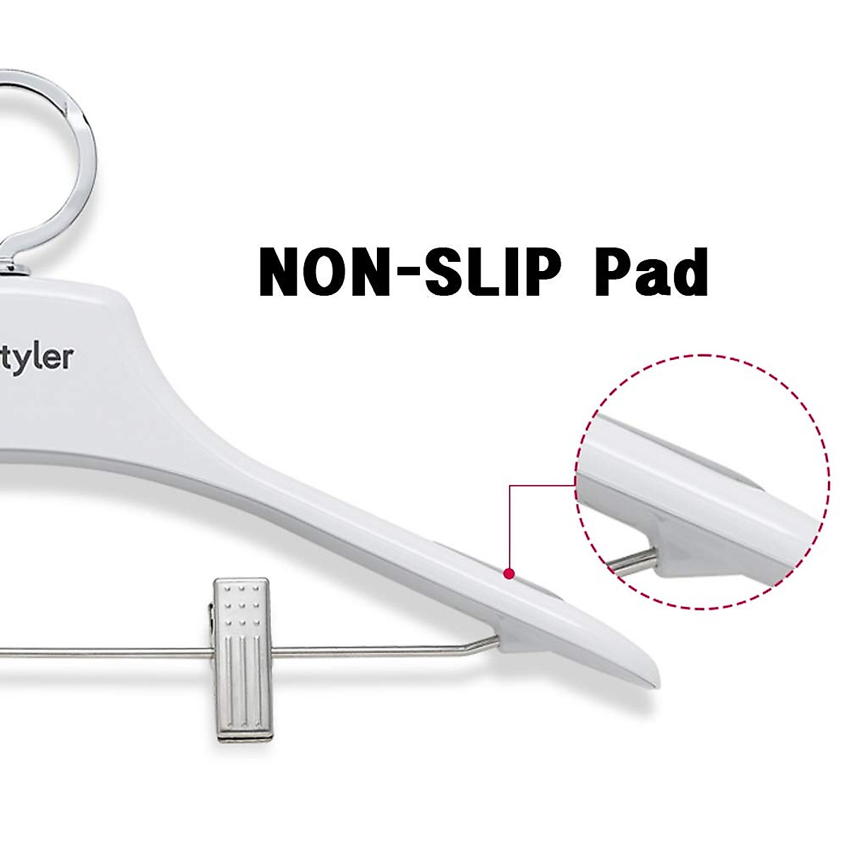 LG Styler Clothes Shirts Suit Hanger Holder with Non-Slip Pad, Stainless Steel Clips and Hooks
