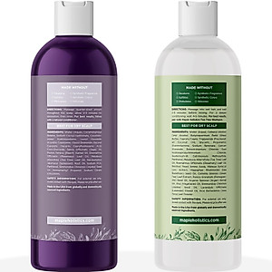 Sulfate Free Shampoo and Conditioner Set - Tea Tree Sage and Rosemary Shampoo and Conditioner for Dry Flaky Scalp Care - Deep Cleansing Color Safe Shampoo and Conditioner for Damaged Dry Hair Care