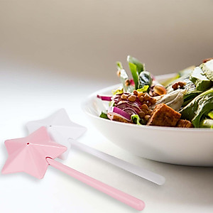 2pcs Wand Salt and Pepper Shakers, Magical Wands Duo Salt Seasoning Spice Stars Stick Refillable Pentagram Shape Salt Dispenser with Holes for Halloween Christmas Kitchen Accessories (Pink, White)