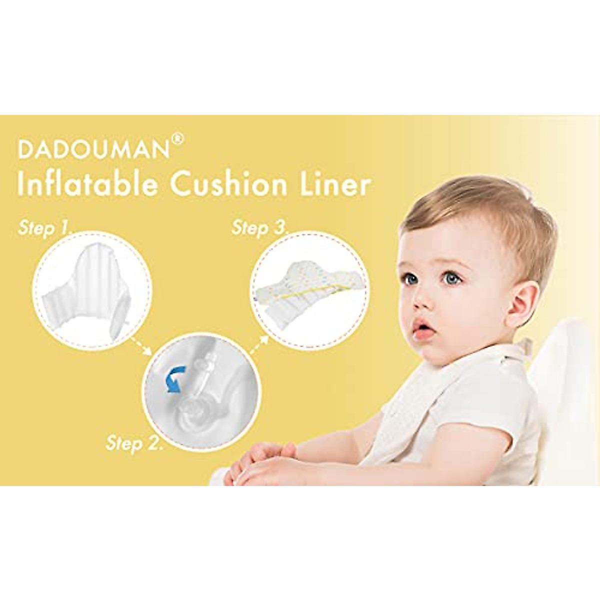 Dadouman Eco-Friendly Inflatable Cushion Insert for IKEA Antilop High Chair, Cushion Insert for Replacement, White
