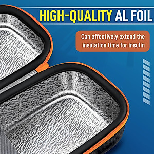 Insulin Cooler Travel Case for Diabetic Organize Medication Insulated Cooling Bag, Orange