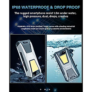 Unihertz Tank 4G Rugged Smartphone with 22000mAh Largest Battery, 66W Fast Charging, 6.81" FHD, 108MP Camera 20MP Night Vision, IP68 Waterproof 8GB+256GB, Fingerprint/Face Recognition