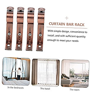 Garneck 16 Pcs Curtain Rod Holder Shower Curtain Hangers Heavy Duty Hangers Ceiling Hanging Hook Shower Curtain Bracket Curtain Bracket Hooks Curtain Hook Holders Curtain Accessories Red