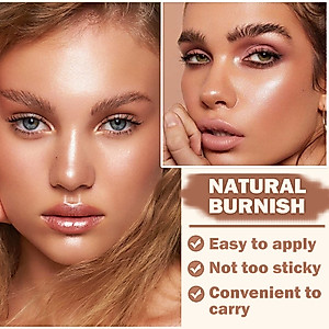 CAHIUYOA 2 Color Cream Contour Stick,Cream Bronzer Highlighter Makeup Stick,Velvet Texture Soft and Smooth Long Lasting Waterproof Contour Stick for Women Girls - Light