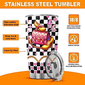 Tumblers Women Coffee Checkered For Handle Simply Mothers Modern Mama Day Mom Funny Water Cups, Cool Moms Club, Cool Moms Club Gifts, Tumbler 20 Oz With Lid And Straw