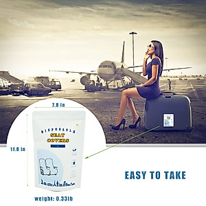 Yinghow Airplane Seat Covers Disposable 2 PCS Seat Covers & 4 PCS Armrest Cover Comfortable 丨Waterproof丨 Non-Woven | Safety Seat Protectors for Air Travel, Car, Train, Business Trip, white(ZTAO-5PCS)