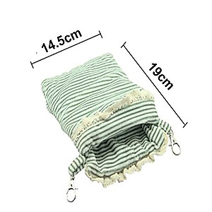 SONGBIRDTH Hamster Hammock - Hamster Chinchillas Small Pet Winter Warm Plush Sleeping Bag Pouch House Cages for Sugar Glider Ferret Squirrel Lake Blue