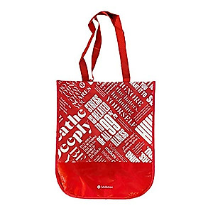 Lululemon Medium LOVE Breathe Deeply Tote Bag Red Silver Black White (Red)