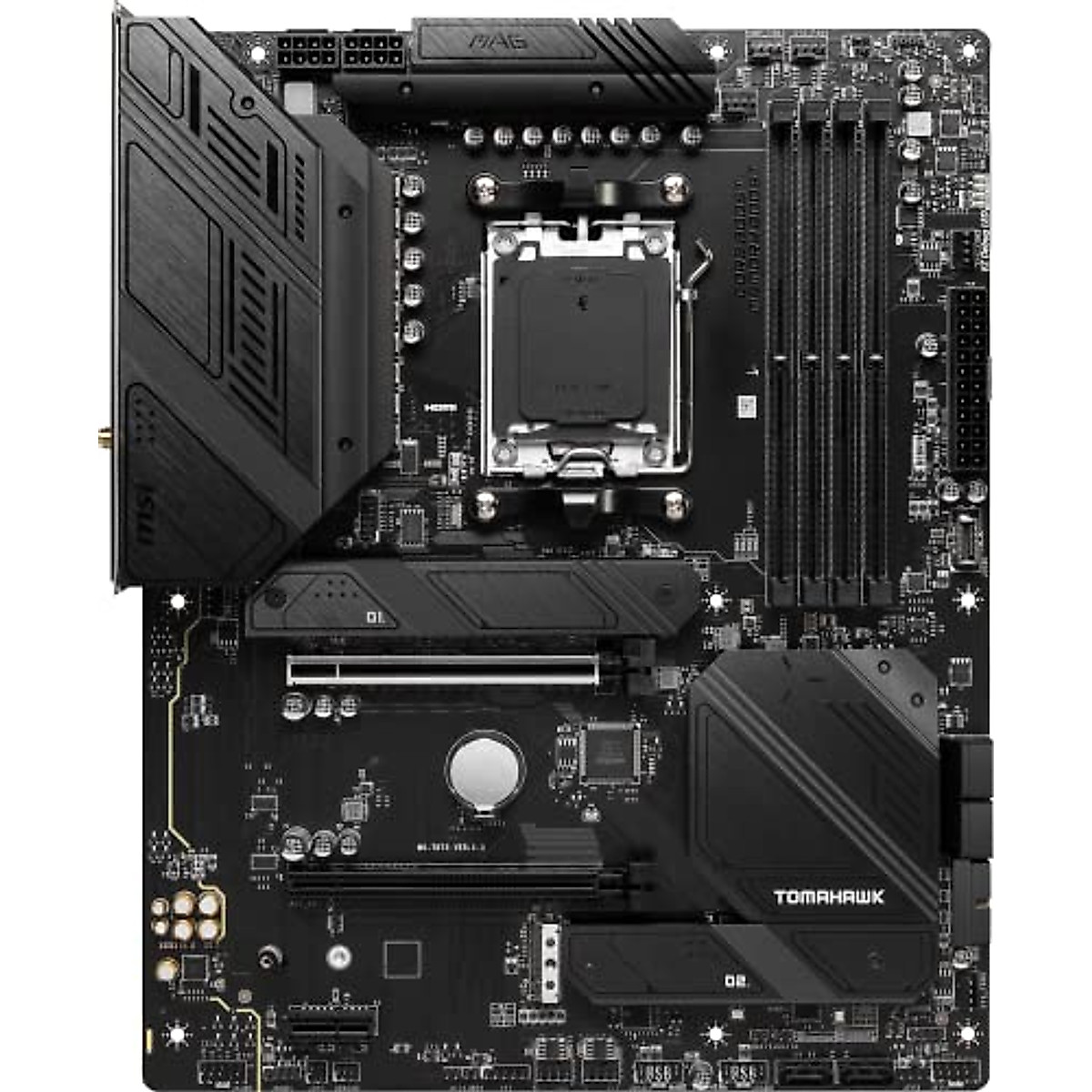 MSI MAG B650 Tomahawk WiFi Gaming Motherboard (AMD AM5, ATX, DDR5, PCIe 4.0, M.2, SATA 6Gb/s, USB 3.2 Gen 2, HDMI/DP, Wi-Fi 6E, AMD Ryzen 7000 Series Desktop Processors)