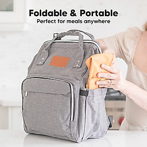 KeaBabies 12-Pack Glass Baby Food Containers and 3-Pack Waterproof Baby Bibs for Eating - Leak-Proof Baby Food Storage Containers - Lightweight Baby Bib with Food Catcher