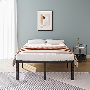 Neslime 18 Inch High Queen Bed Frame No Box Spring Needed, Heavy Duty Metal Platform Bed Frame Queen Size for Heavy People, Easy Assembly, Noise Free, Black