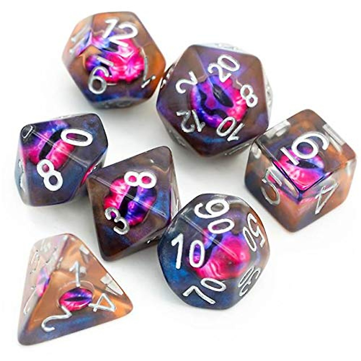 Demon Eye Dragon Eye Dice 7-Dice Set Resin Dungeons and Dragons Dice