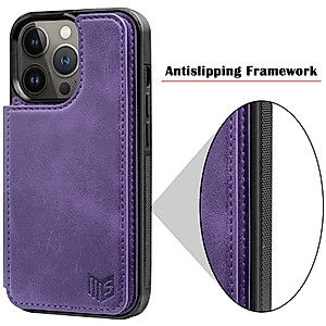 SUANPOT for iPhone 13 Pro Max Wallet case 6.7 5G with RFID Blocking Credit Card Holder,Flip Book PU Leather Phone case Shockproof Cover Cellphone Women Men for Apple 13 Promax case Wallet Purple