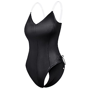 Womens Bunny Costume Girl Bodysuit Anime Role Costume Senpai Cosplay Bodysuit One Piece Stockings Set（Black S