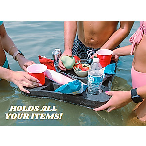 Polar Whale Floating Drink Holder Refreshment Table Tray for Pool Beach Party Float Lounge Durable Foam 17.5 Inches Large 10 Compartments UV Resistant