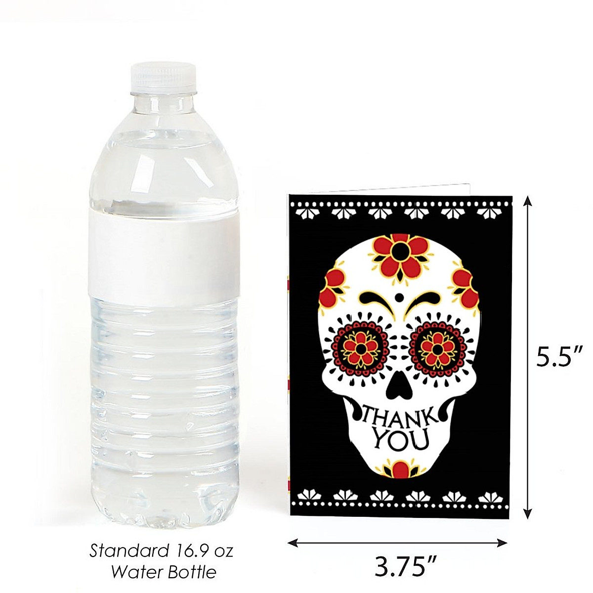 Big Dot of Happiness Day of the Dead - Halloween Sugar Skull Party Thank You Cards (8 Count)