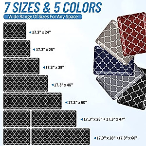 4/5 Inch Thick Kitchen Rugs, Kitchen Mat, Anti Fatigue Floor Mat, Waterproof Mats & Rugs, Heavy Duty PVC Ergonomic Comfort Standing Foam for Kitchen, Home, Office, Sink, Garage (24" x 17.3", Black)