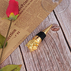 Hemoton Vintage Metal Wine Bottle Champagne Stopper Zodiac Signs Tiger Head Shaped Wine Caps Sealers Preservers Saver Wine Bottle Seal Plug for Wedding Bar Party