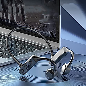 Wireless Bluetooth Ear Hook Osteoconductive Sports Headset - Light Weight Hi-Fi Stereo Noise Reduction Mic Headset - Open-Ear Headphones for Workouts Running Cycling Outdoor Work