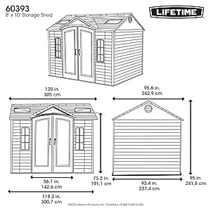 Lifetime Outdoor Storage Shed, 10 x 8 Foot