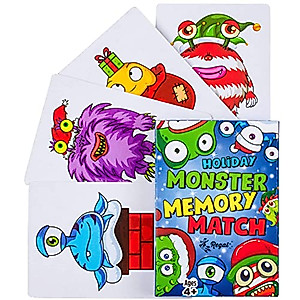 Regal Games - Kids Holiday Card Games - Includes Old Maid, Go Fish, Slapjack, Crazy 8's, Snowball Fight, and Holiday Monster Memory Match - for Family Game Nights, Parties - Set of 6 Games