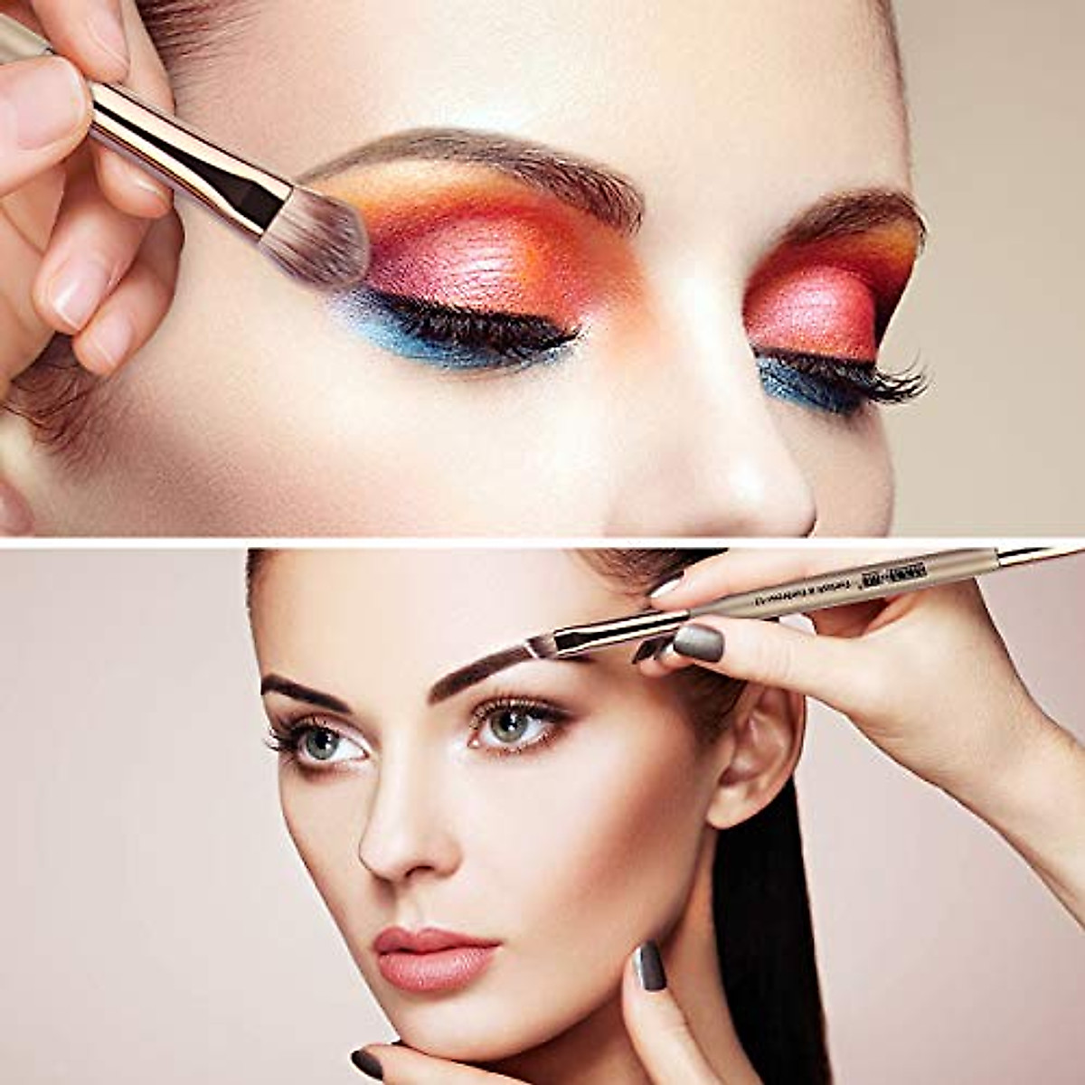 Makeup Brushes, 18 Pcs Professional Premium Synthetic Make Up Brushes, Foundation Powder Concealers Eye Shadows Makeup Brush Set (Champagne Gold)