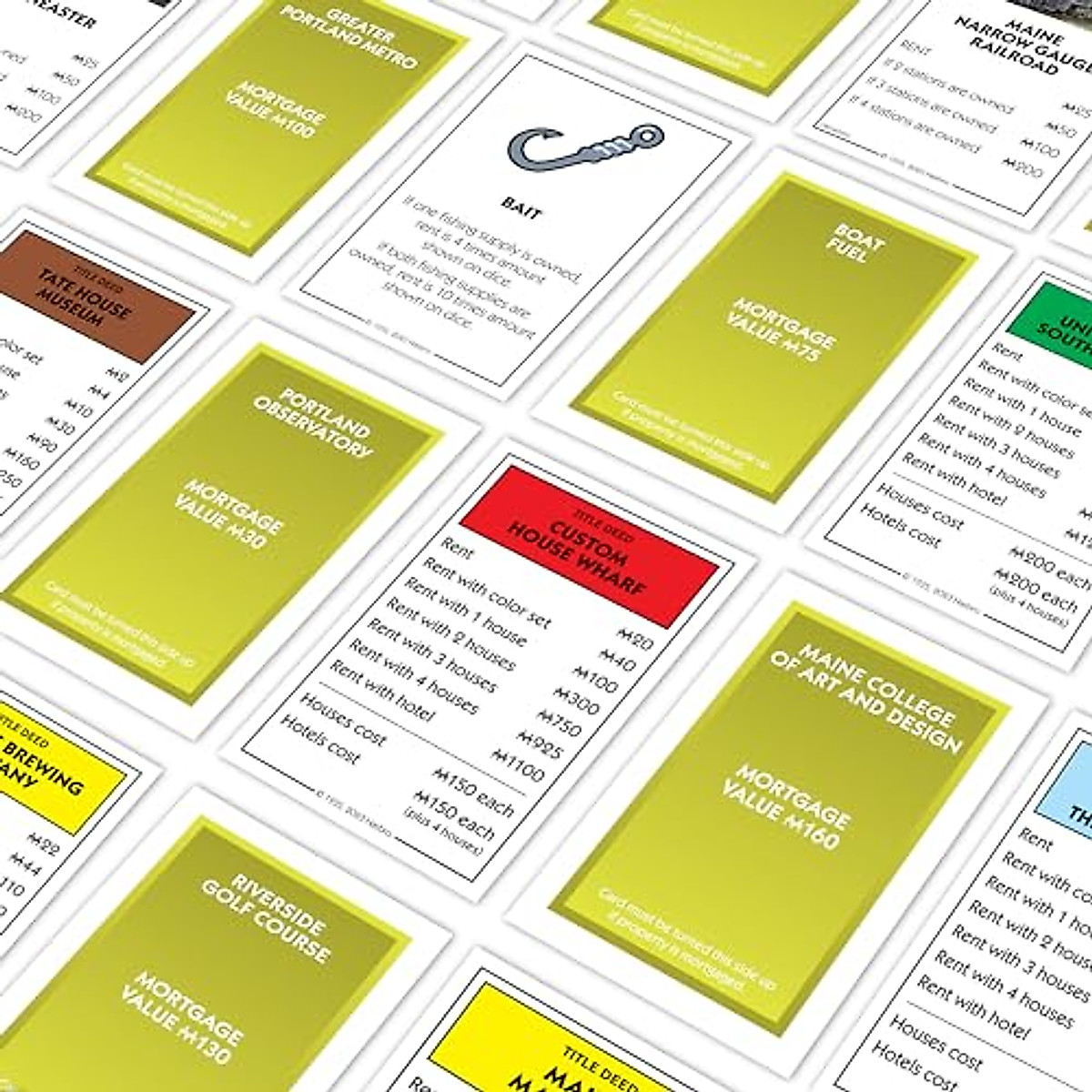 MONOPOLY Board game - Portland ME Edition: 2-6 Players Family Board Games for Kids and Adults, Board Games for kids 8 and up, for Kids and Adults, Ideal for Game Night