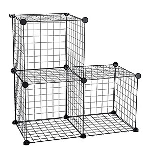 YCOCO Cube Storage Organizer,6 Cube Closet Organizers and Storage,Wire Metal Grids Bookshelf,Stackable Modular Shelves,Cube Storage Organizer Bins for Home,Office,Kids Room,Black