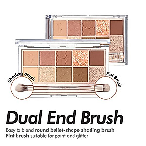 CLIO Pro Eye Shadow Palette, Matte, Shimmer, Glitter, Pearls, Highly Pigments, Long-Wearing (012 AUTUMN BREEZE IN SEOUL FOREST)