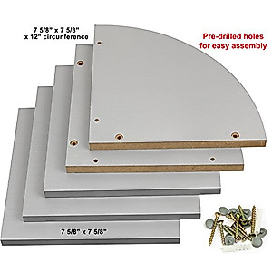 Greenco Zigzag 2 Tier Corner Floating Shelves, Gray Finish.