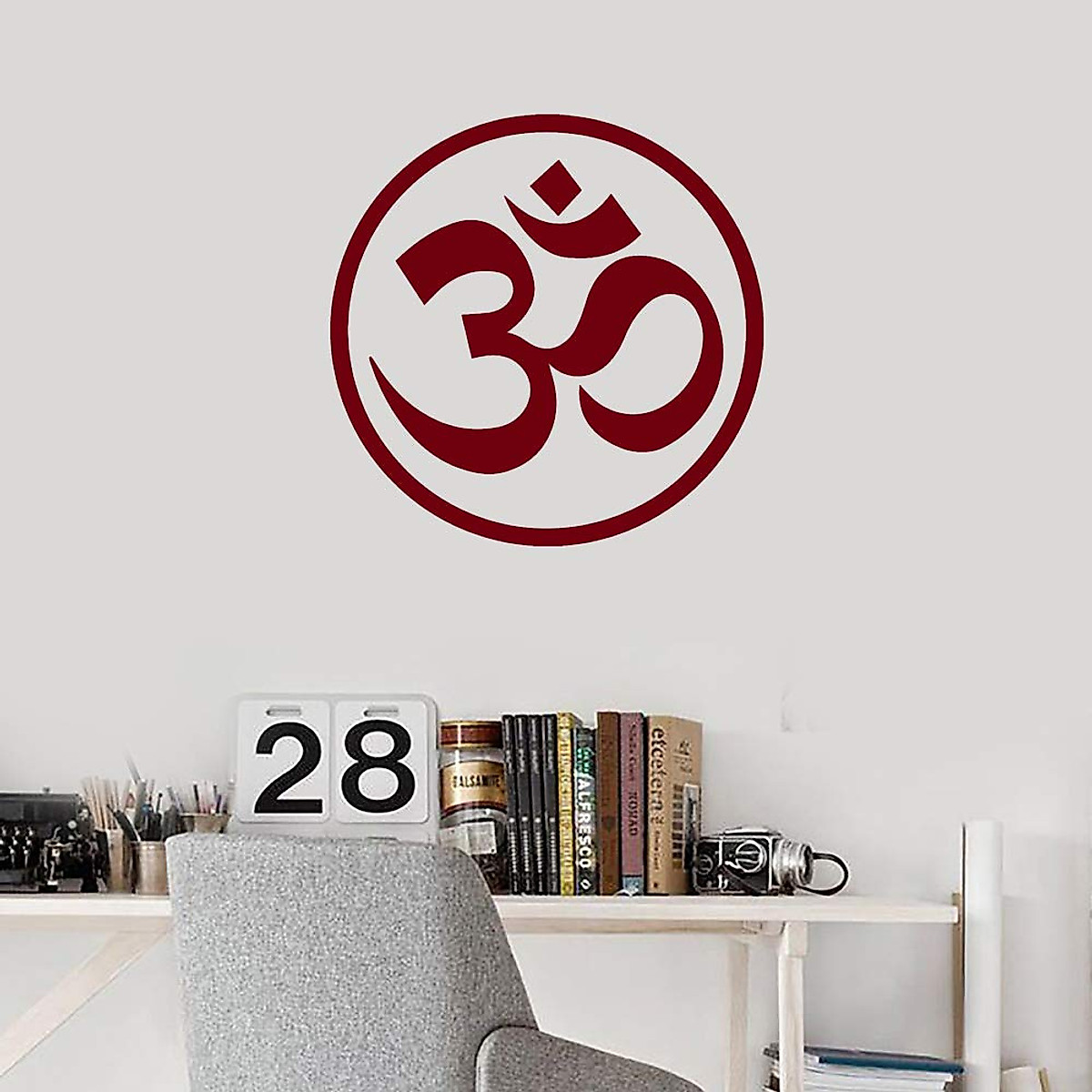 Angdest Yoga Om Aum (Burgundy) (Set of 2) Premium Waterproof Vinyl Decal Stickers for Laptop Phone Accessory Helmet Car Window Bumper Mug Tuber Cup Door Wall Decoration