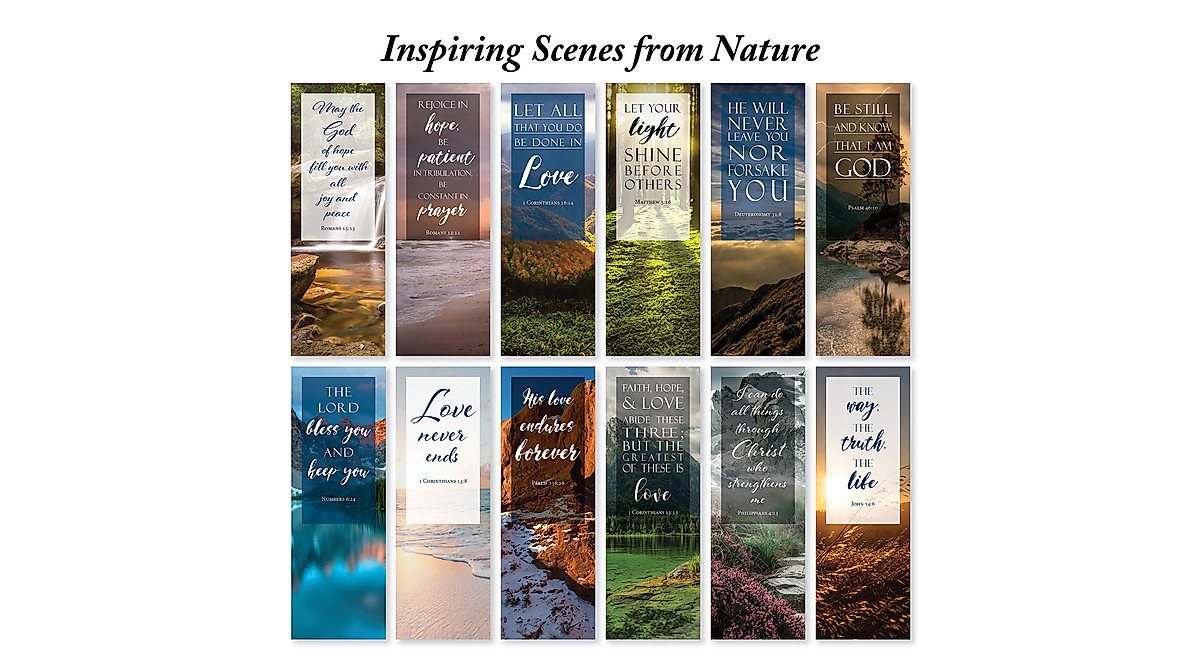 Bible Verse Bookmarks Pack of 48 with Full Scripture | Inspirational ...