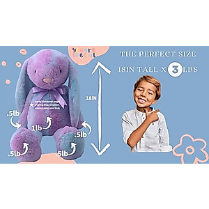 Huggable Happiness Weighted Stuffed Animals | Weighted PlushPals Bunny Toy for Kids & Adults | Ultra Soft Sensory Weighted Plushie Animal | Cute Stuffed Animal | 18in - 3lb