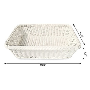 Colorbasket Rectangular Thick Trim Storage Basket, White