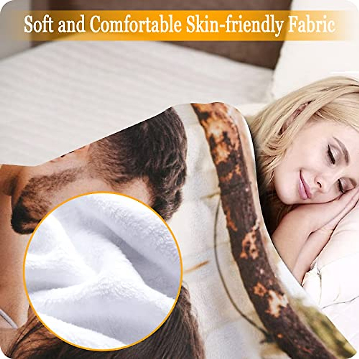 Custom Personalized Blanket with Picture Text Name Customized 1-9 Photo Throw Blanket Gift for Wife Husband Boyfriend Girlfriend Couple Mom Dad Friend Pet for Birthday Anniversary (1 Photo, 50"x60")