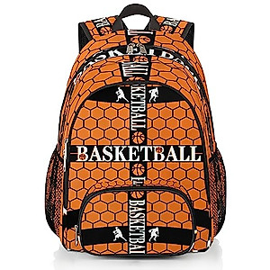 OMFUNS Basketball Ball School Backpack for Kids Boys Girls Women Men Cool Sport Quote Bookbag for College Gym Travel School Bag Rucksack Casual Daypack Computer Laptop Backpack