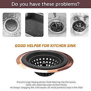 Kitchen Set of 2 Sink Strainers, Flexible Silicone Good Grip Kitchen Sink Drainers, Traps Food Debris and Prevents Clogs, Large Wide 4.5’ Diameter Rim (Rose Gold)