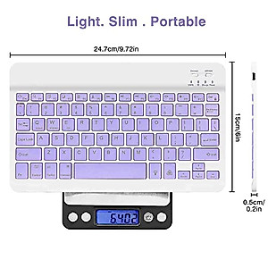 UX030 Lightweight Ergonomic Keyboard with Background RGB Light, Multi Device Slim Rechargeable Keyboard Bluetooth 5.1 and 2.4GHz Stable Connection Keyboard Compatible with Dell G15 5511 Gaming Laptop