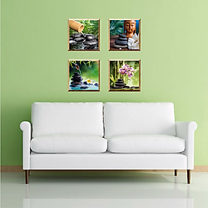 3D-Mirage 4 PC Pack Art Magic Peel and Stick 3D Vinyl Removable Wall Sticker Decals DIY Sticky Backsplash, Zen Garden Stone 4008-MI