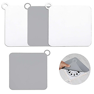 4PCS Drain Covers, Drain Covers to Keep Bugs Out, Bathtub Drain Stopper, Shower Drain Cover, Shower Drain Cover Silicone Anti Odor, 2 White, 2 Grey