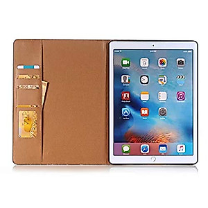 iPad Pro 1st 2nd (12.9'') Case, DMaos Vintage Book Synthetic Leather Stand Folio Smart Cover, Auto Sleep/Wake, Business Document Card Holder - Blue