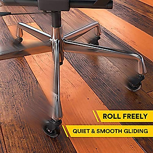 Office Chair Wheels for IKEA Chairs ONLY | Soft Rubber Computer Chair Caster Wheels Protect Your Hardwood Floors Better Than Any Office Chair Mat, Set of 5 Desk Chair Wheels, No Scratching or Marking.