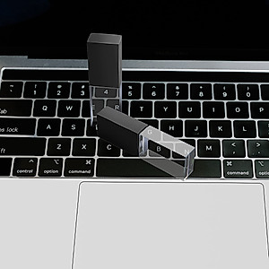 32GB USB 2.0 Flash Drive Novelty Crystal LED Light Glass Transparent Rectangle Shape Pen Drive Thumb Drive Memory Stick Memoria USB Pendrive Wedding Gift