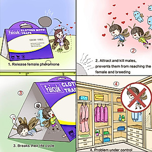 12-Pack Clothes Moth Traps with Pheromone Attractant for Closet and Carpet