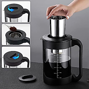 EOIBIS Cold Brew Coffee Maker, 1.5L Airtight Cold Brew Coffee Maker With Removable Stainless Steel Filter, Easy to clean borosilicate glass, 1.58qt Home iced coffee maker for all kinds of cold brew