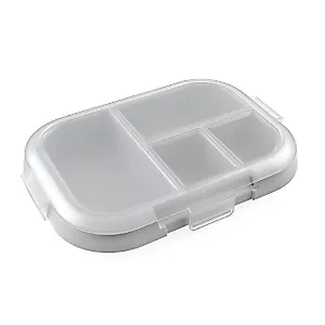 Bentgo® Kids Chill Tray with Transparent Cover - Reusable, BPA-Free, 4-Compartment Meal Prep Container with Built-In Portion Control for Healthy On-the-Go Lunches (Gray)