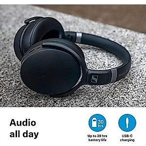 Sennheiser HD 450SE Bluetooth 5.0 Wireless Headphone with Alexa Built-in - Active Noise Cancellation, 30-Hour Battery Life, USB-C Fast Charging, Foldable - Black