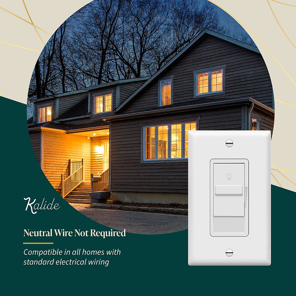 TOPGREENER Digital Dimmer Light Switch for 200W Dimmable LED/CFL Lights, Single Pole Led Slide Dimmer Switch, Neutral Wire Not Required, Wall Plate Included, UL Listed, TGDS1-W-10PCS, White,10 Pack