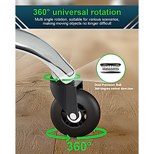 Rollerblade Office Chair Caster Wheels, Noise Free Chair Casters Set of 5 for Carpet, Hardwood Floor and Tile, Universal Fit for Most Chairs NOT Compatible for IKEA (Black)