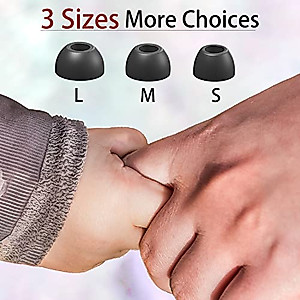 Luckvan Galaxy Buds Pro Ear Tips Replacement Memory Foam Tips for Samsung Galaxy Buds Pro Case Cover Noise Isolation Earbuds Tips Fit in Charging Case, 3 Pairs LMS Black